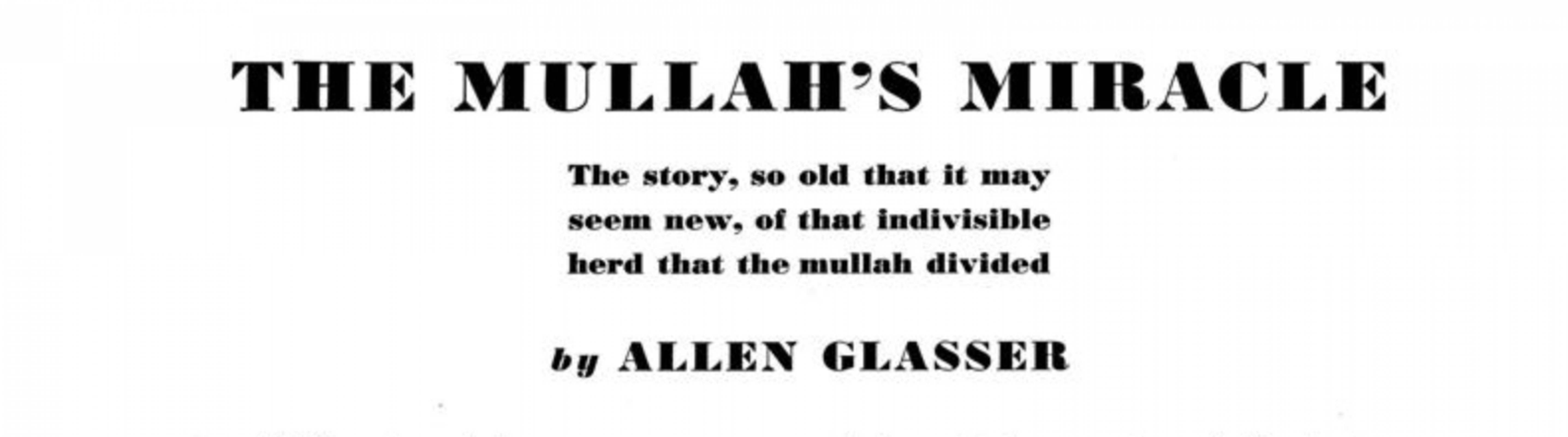 THE MULLAH’S MIRACLE | Esquire | JANUARY 1934