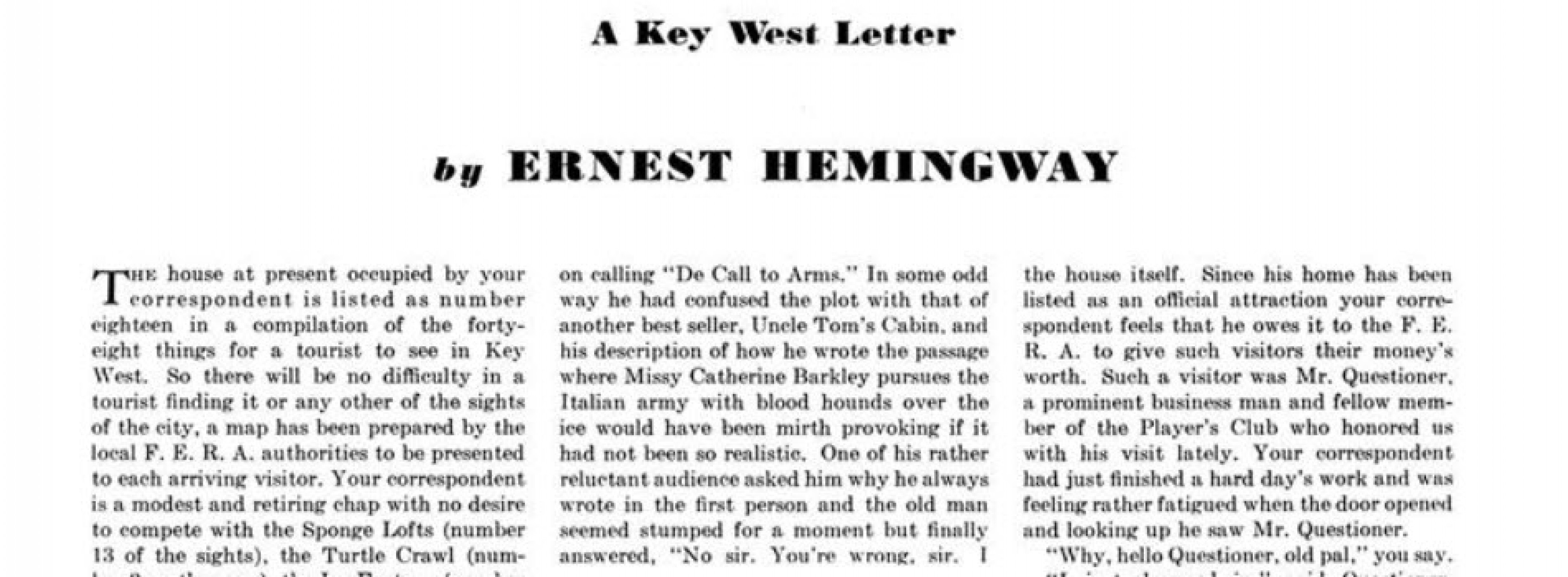 The Sights of Whitehead Street | Esquire | APRIL 1935