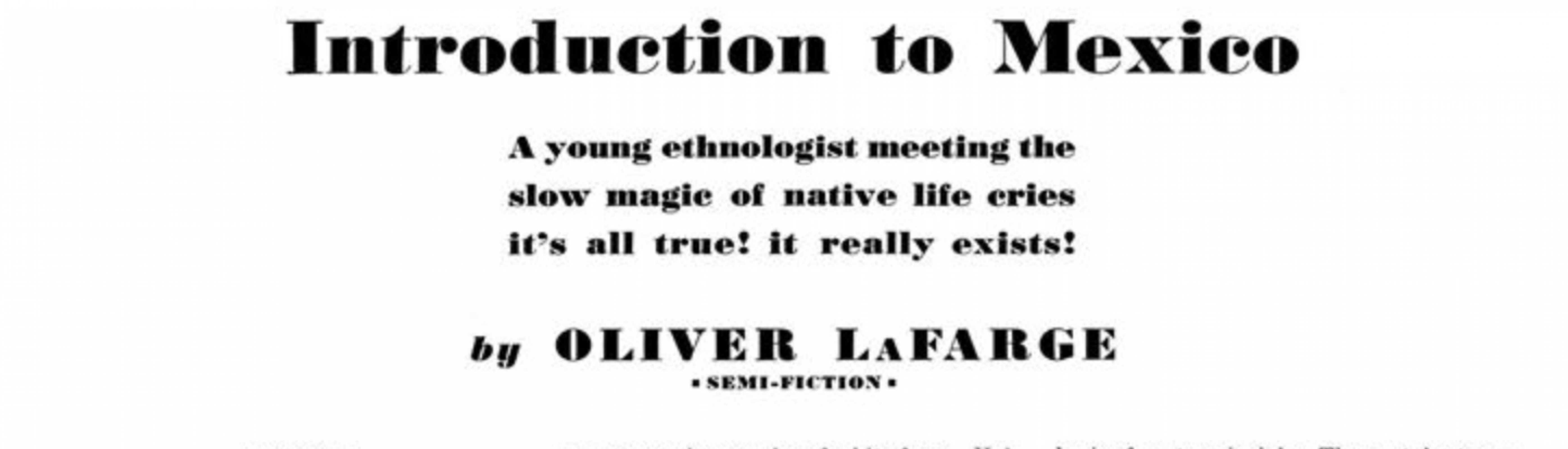 Introduction to Mexico | Esquire | JUNE 1935