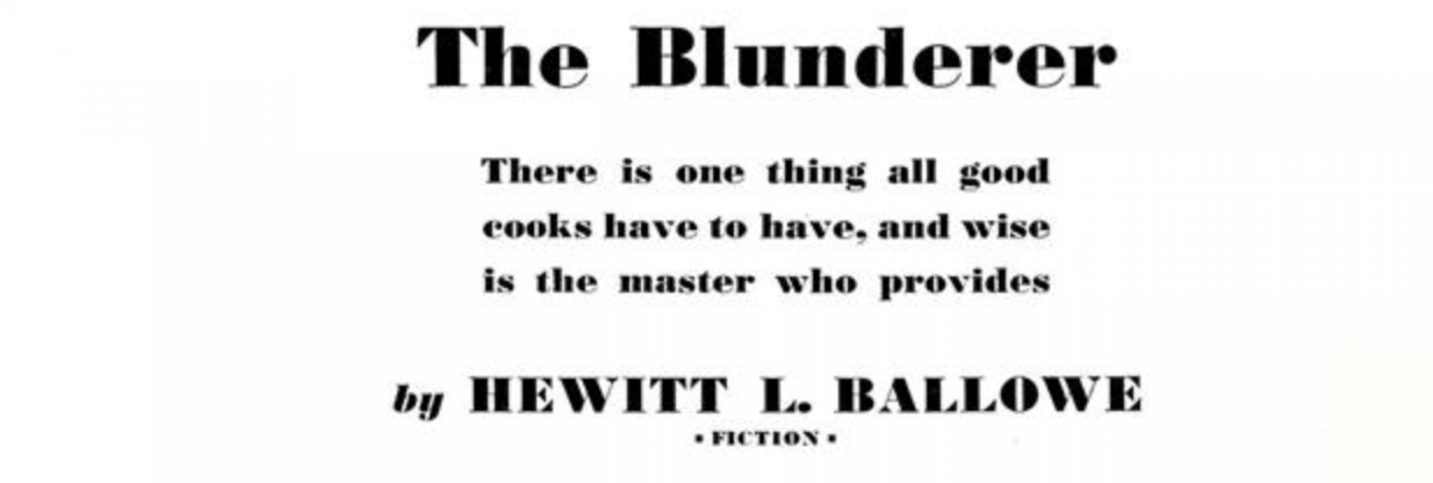 The Blunderer | Esquire | MAY 1936