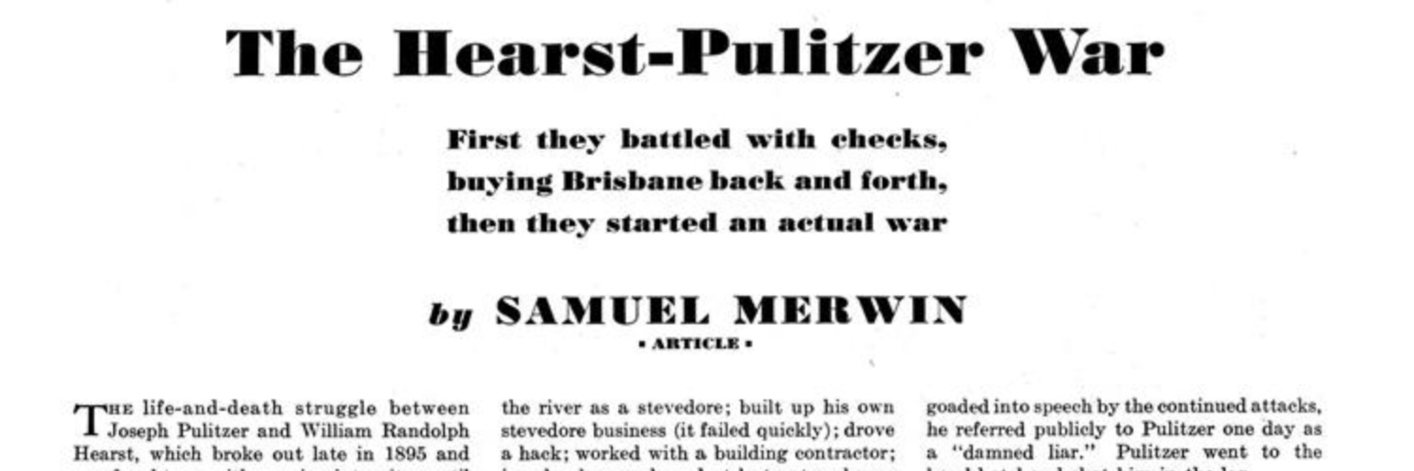 The Hearst-Pulitzer War | Esquire | JULY 1936