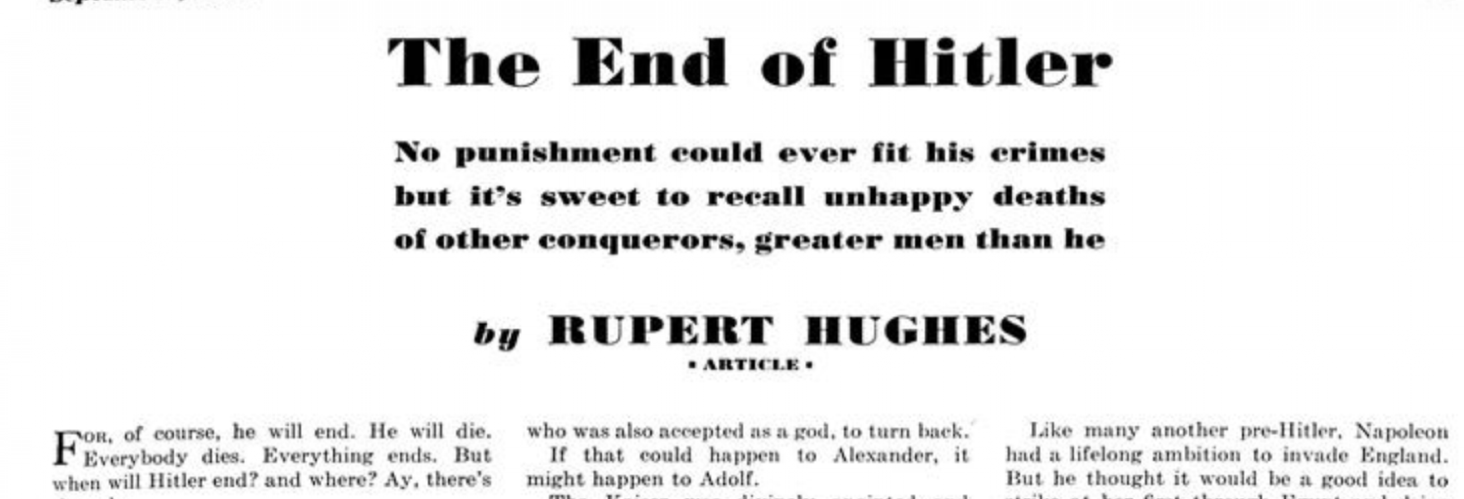 The End of Hitler | Esquire | SEPTEMBER, 1941