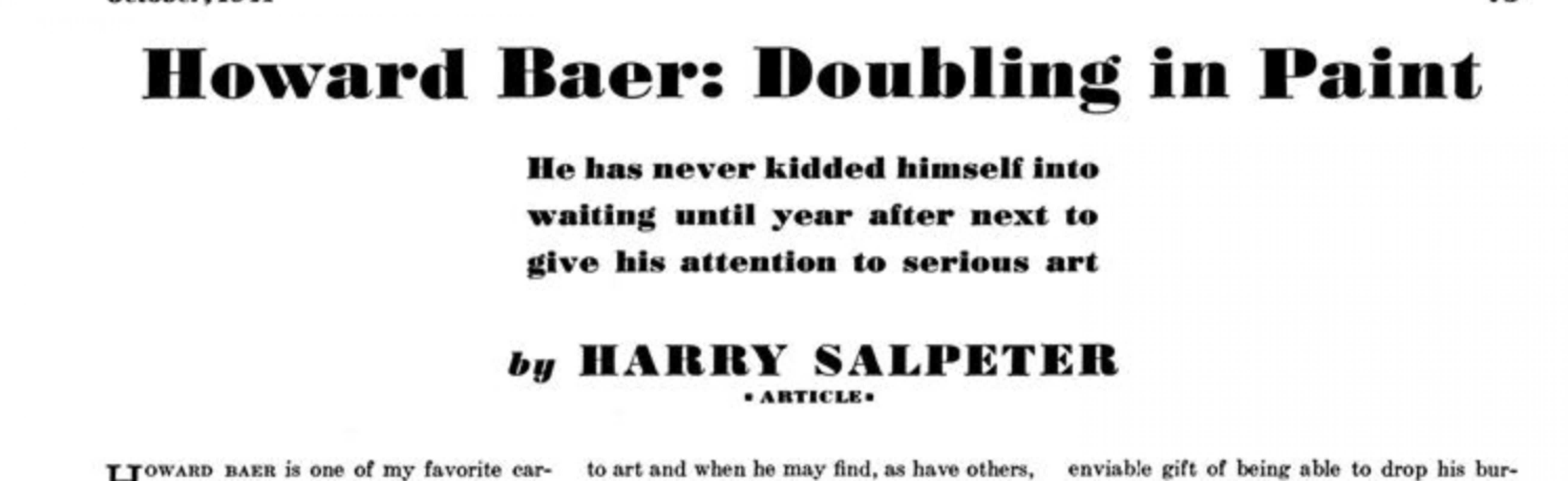Howard Baer: Doubling in Paint | Esquire | OCTOBER 1941