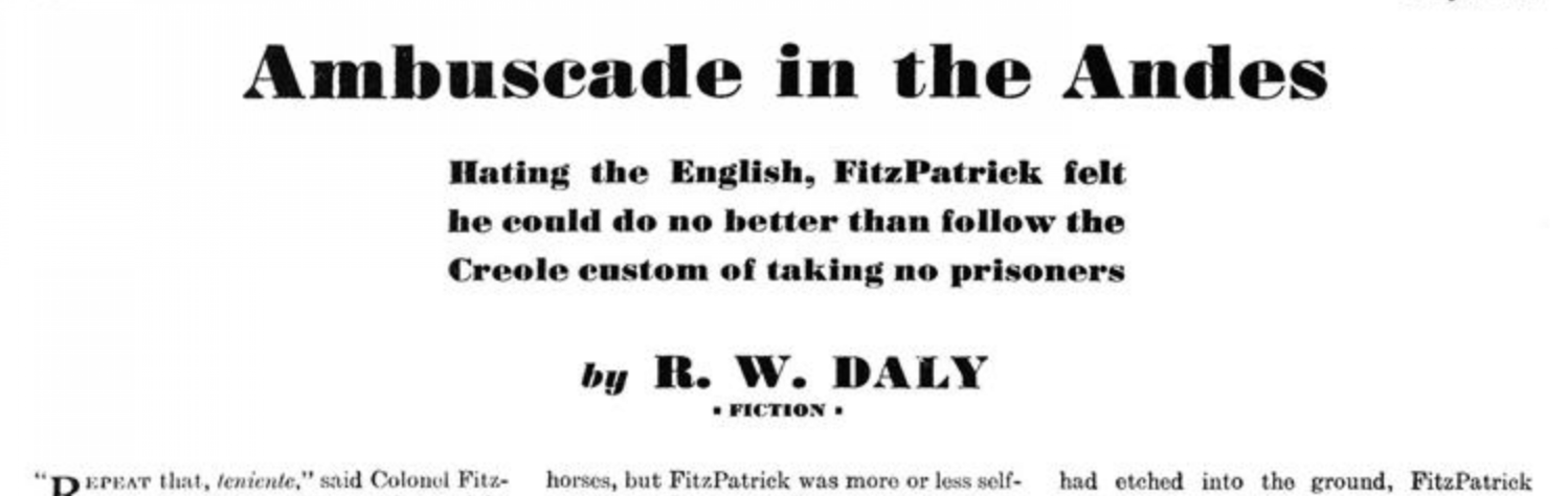 Ambuscade in the Andes | Esquire | JUNE 1942