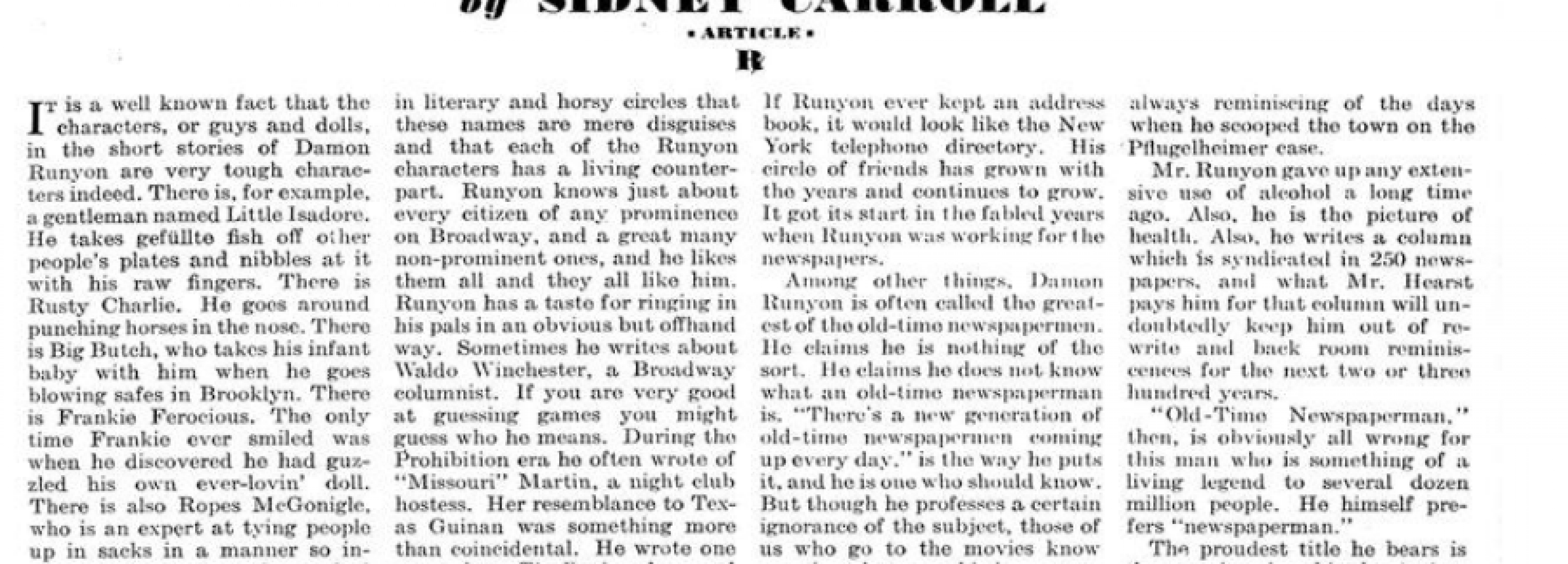 Professor D., Alias Runyon | Esquire | SEPTEMBER 1943