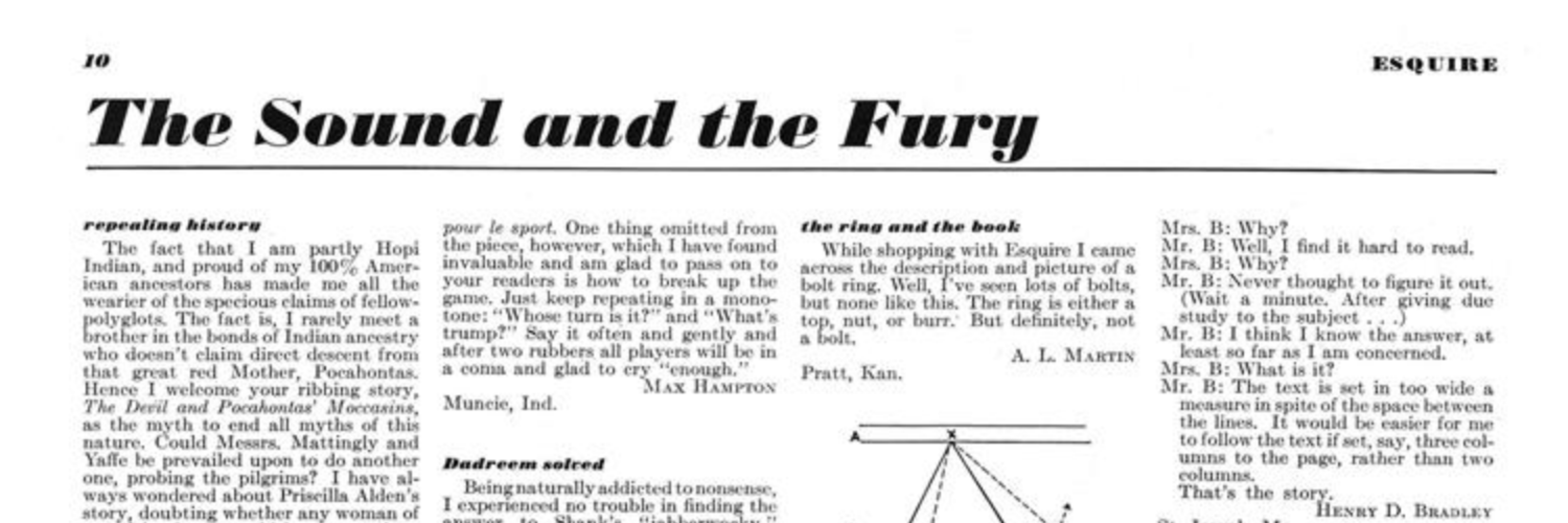 The Sound and the Fury | Esquire | APRIL, 1948