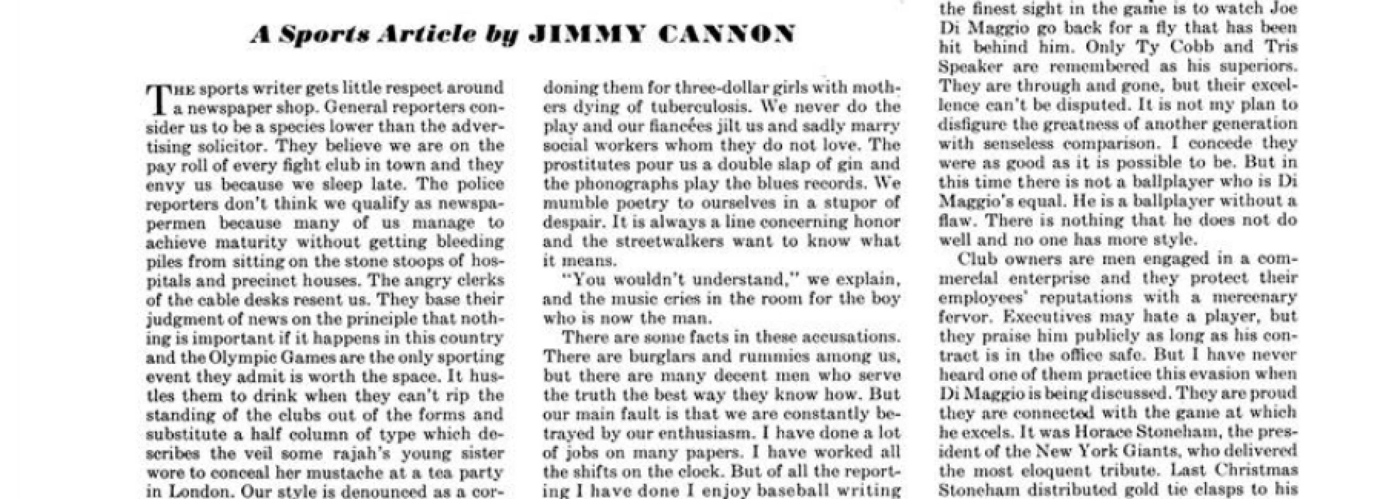 Joe, the Center Fielder | Esquire | JULY 1948