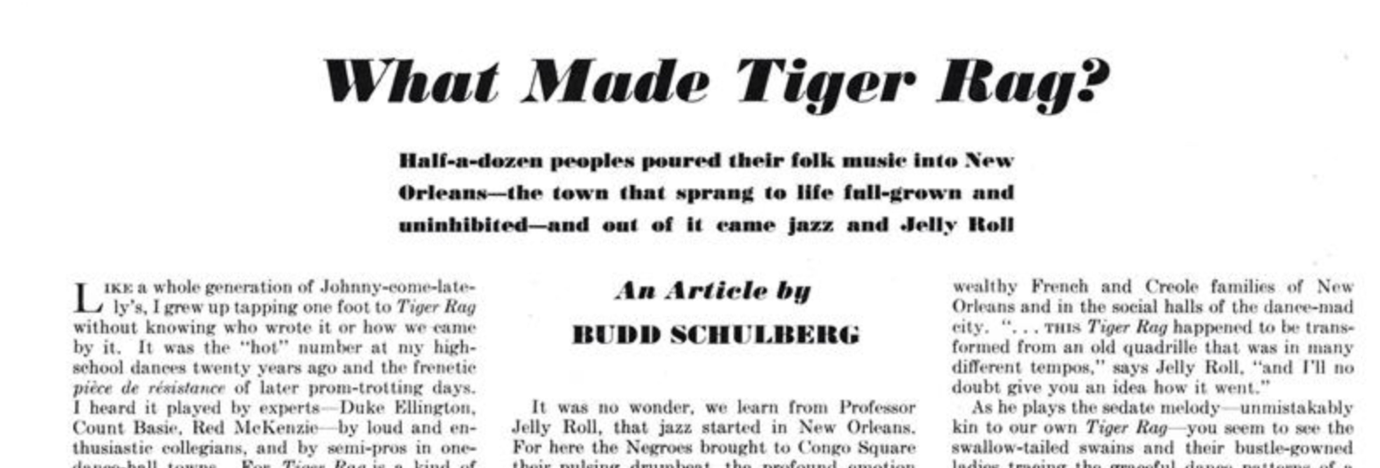 What Made Tiger Rag? | Esquire | SEPTEMBER, 1950