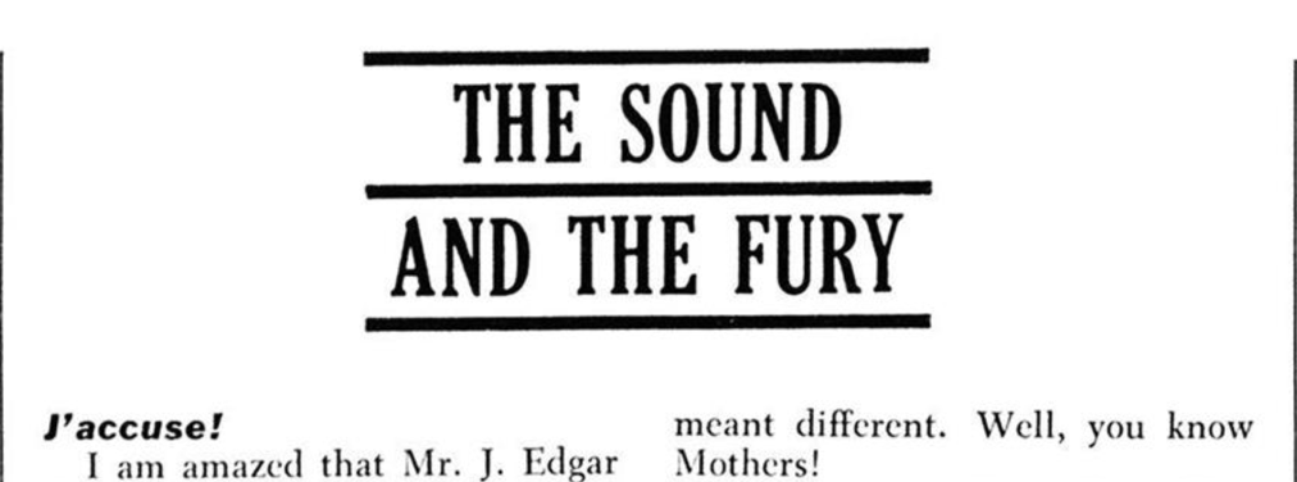 The Sound and the Fury | Esquire | MAY, 1961