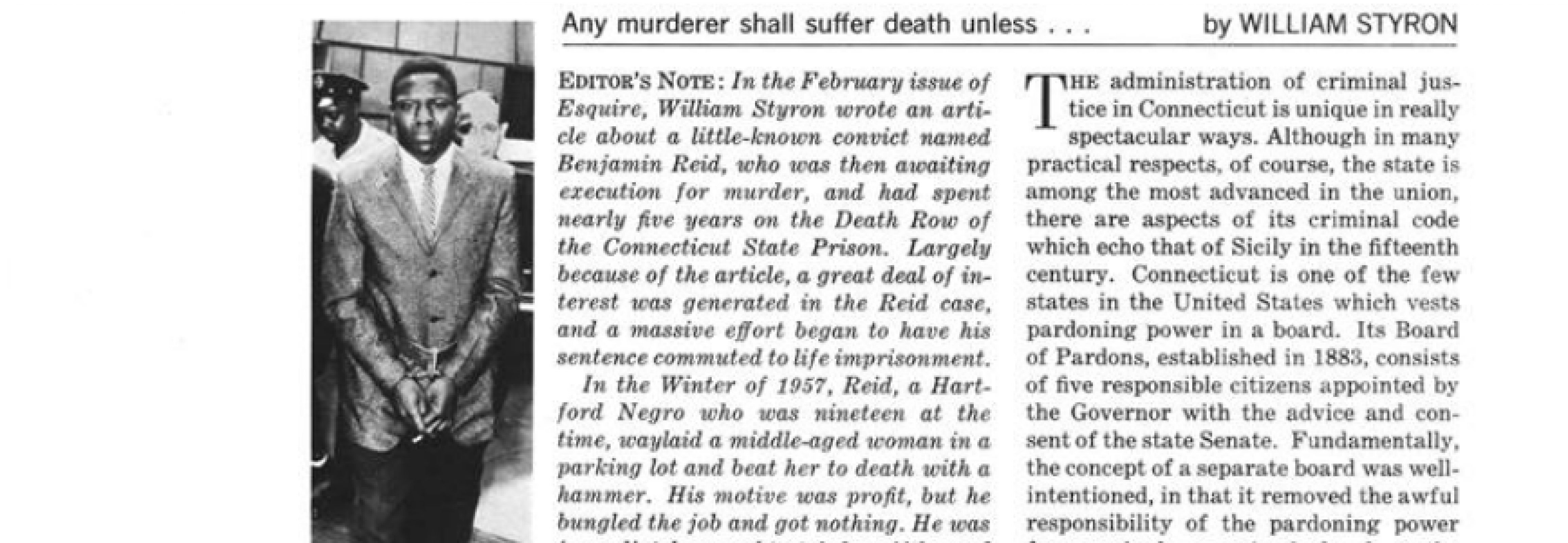 The Aftermath of Benjamin Reid | Esquire | NOVEMBER, 1962