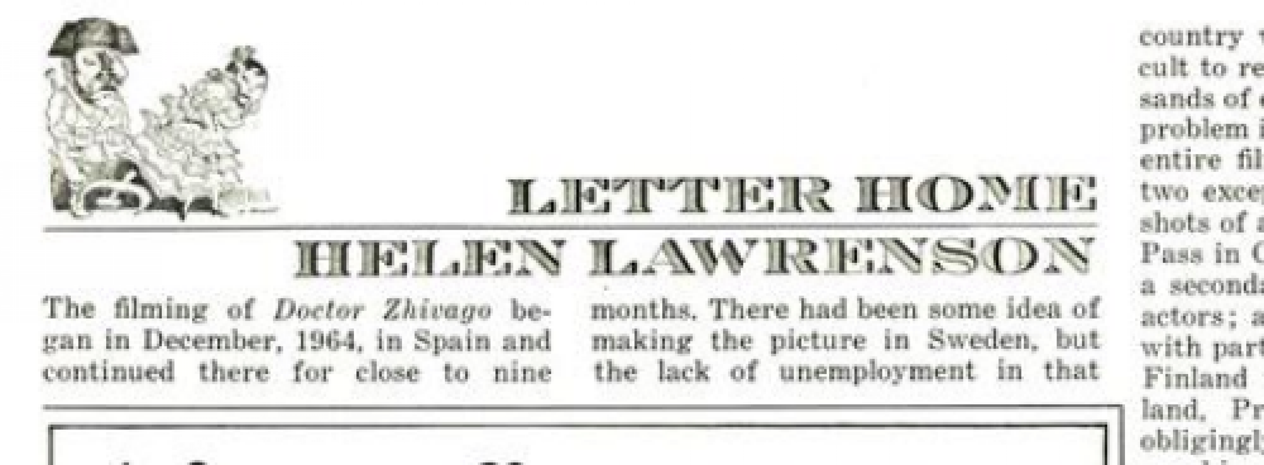 LETTER HOME | Esquire | DECEMBER 1965