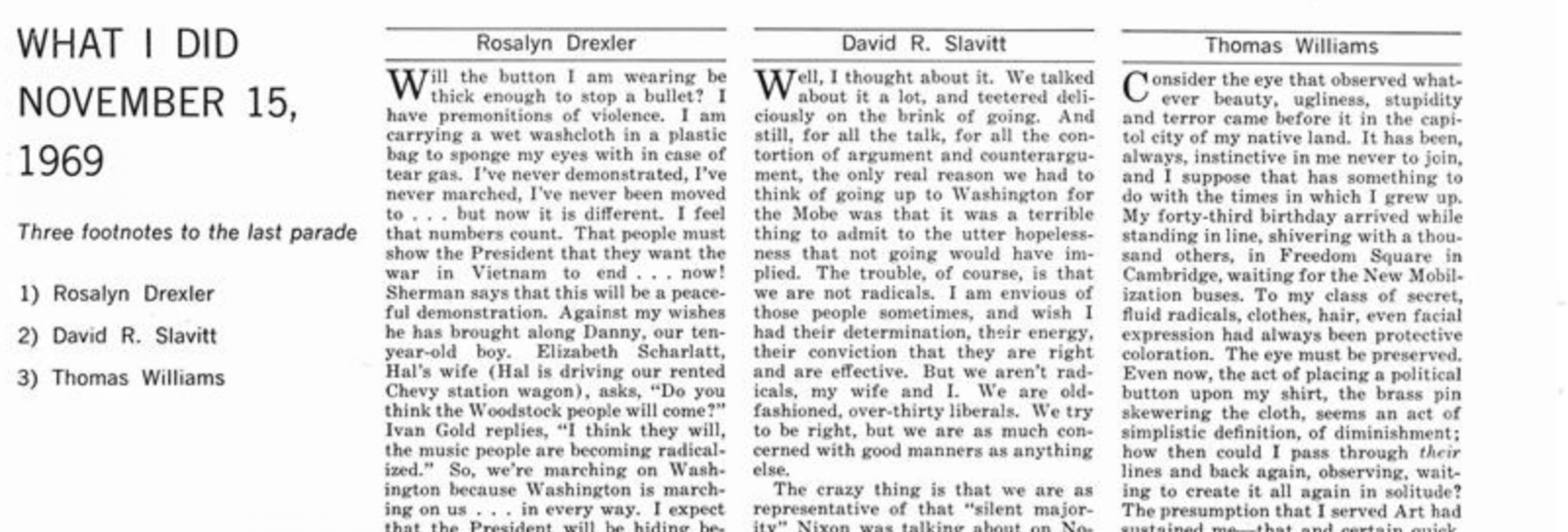 What I Did November 15, 1969 | Esquire | MAY 1970