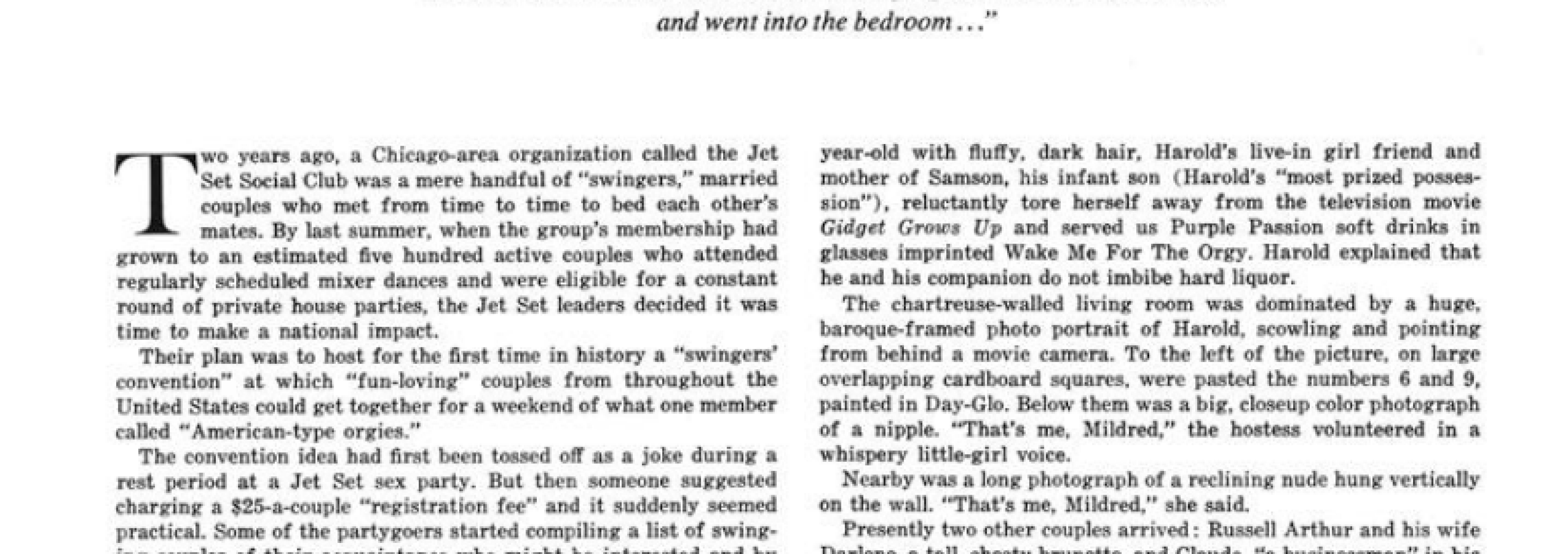 Weird Harold and the First National Swingers’ Convention | Esquire ...