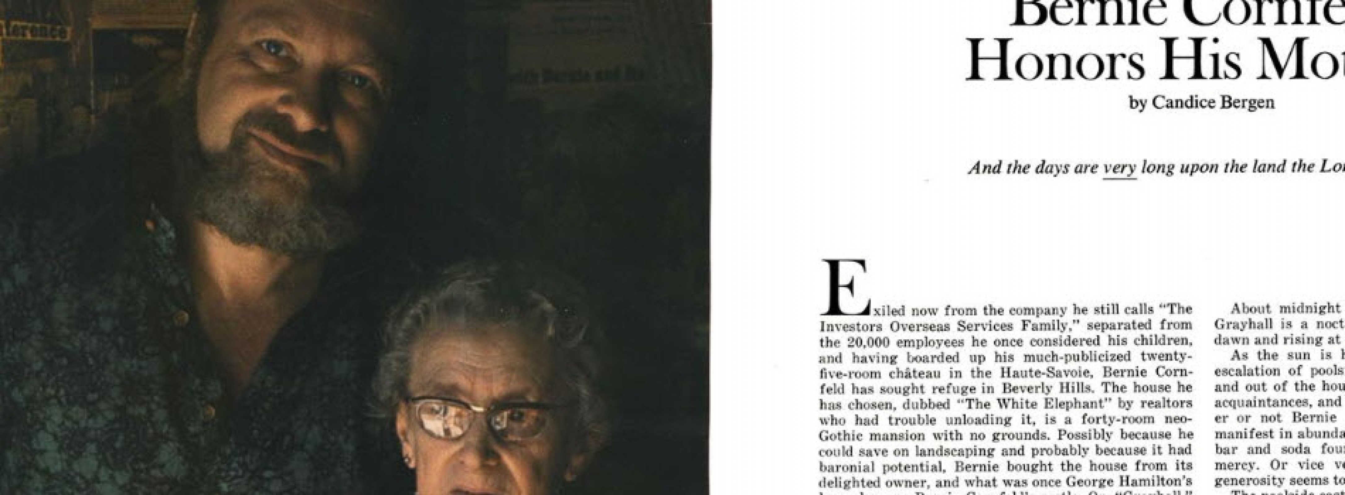 Bernie Cornfeld Honors His Mother | Esquire | NOVEMBER 1972