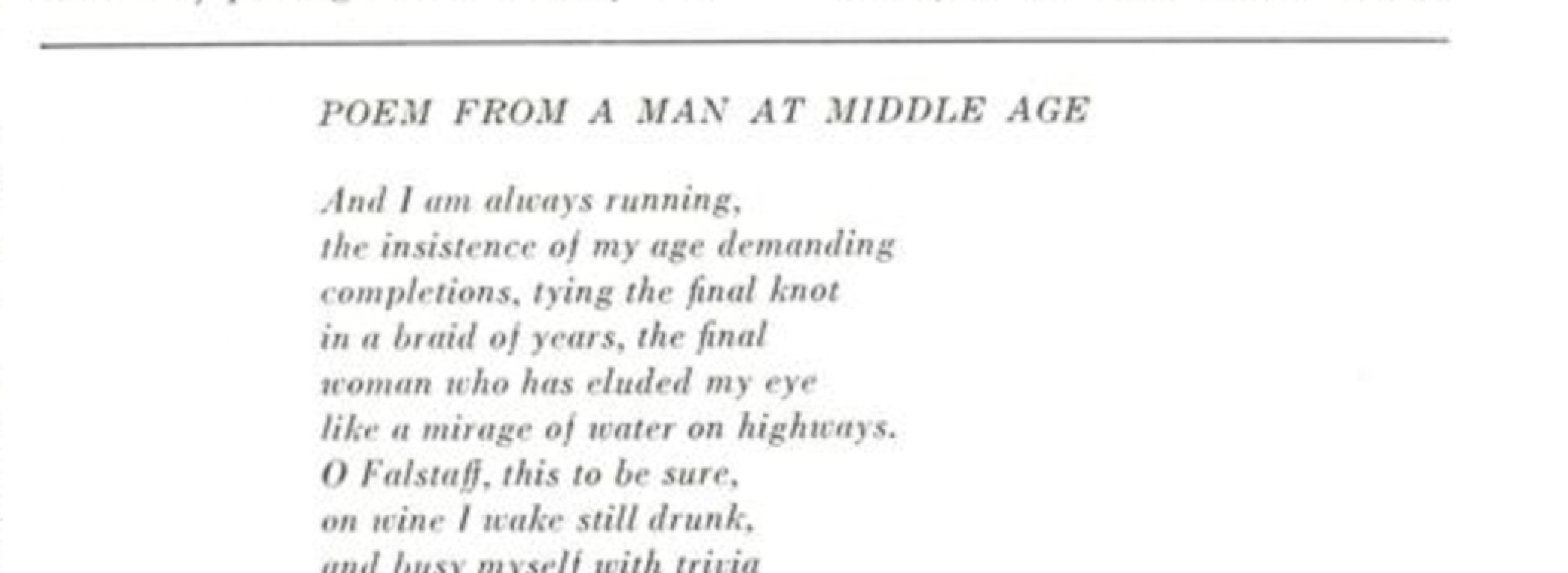Poem From a Man at Middle Age | Esquire | MAY 1973