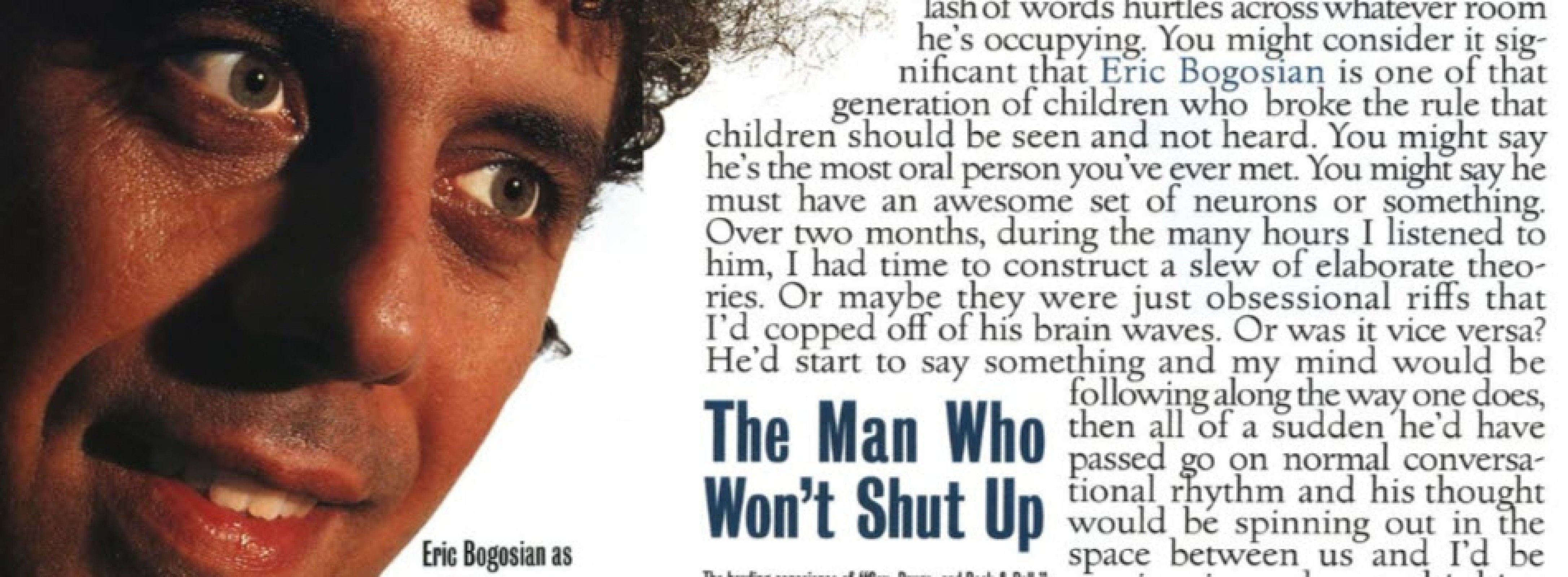 The Man Who Won't Shut Up | Esquire | SEPTEMBER 1991