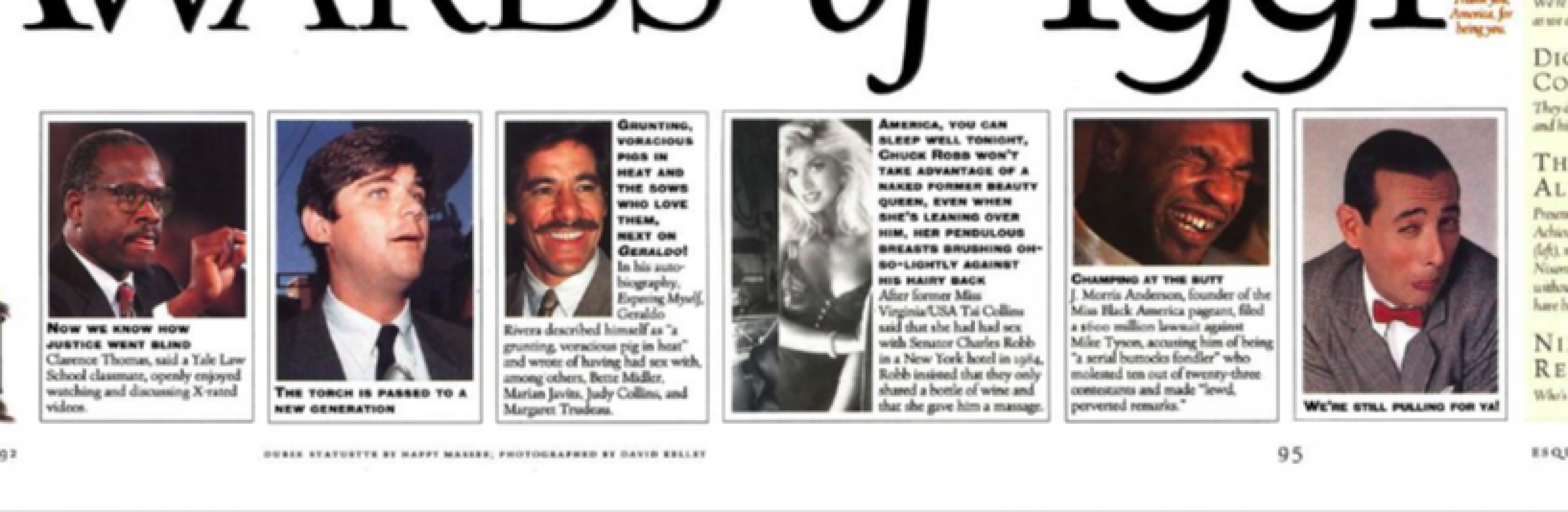 Dubious Achievement Awards of 1991! | Esquire | JANUARY 1992