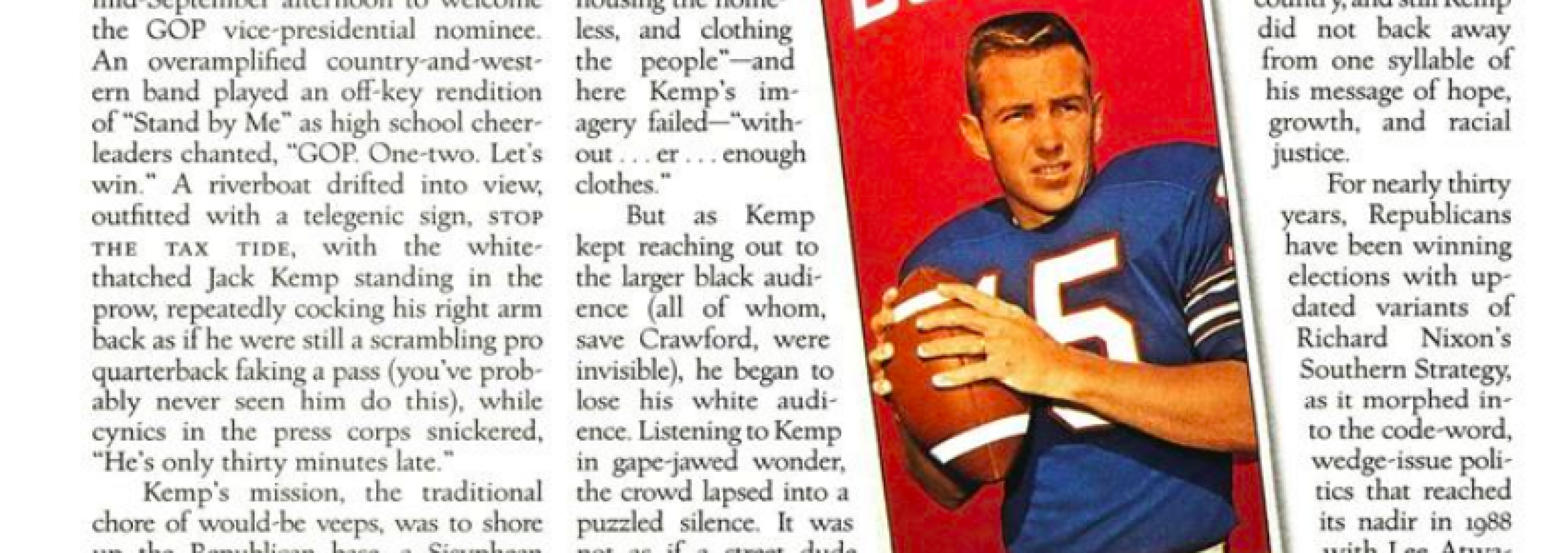 JACK KEMP’S RACE CARD | Esquire | NOVEMBER 1996