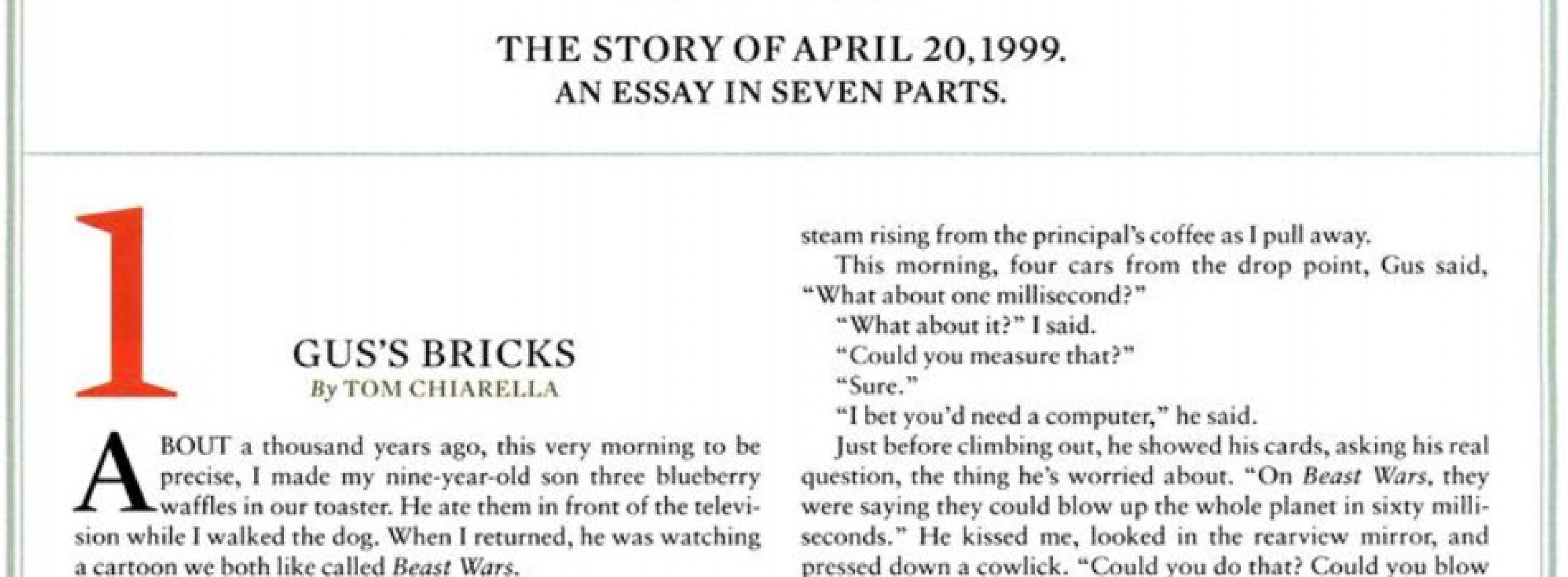My Day: The Story of April 20, 1999 | Esquire | JULY 1999
