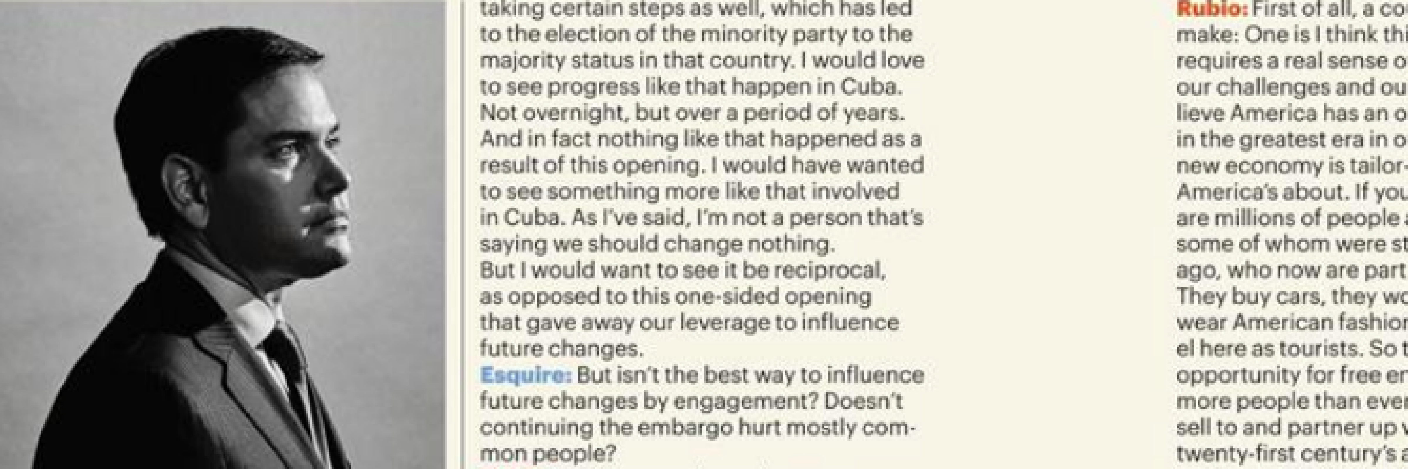 Marco Rubio: The Interview | Esquire | FEBRUARY 2016