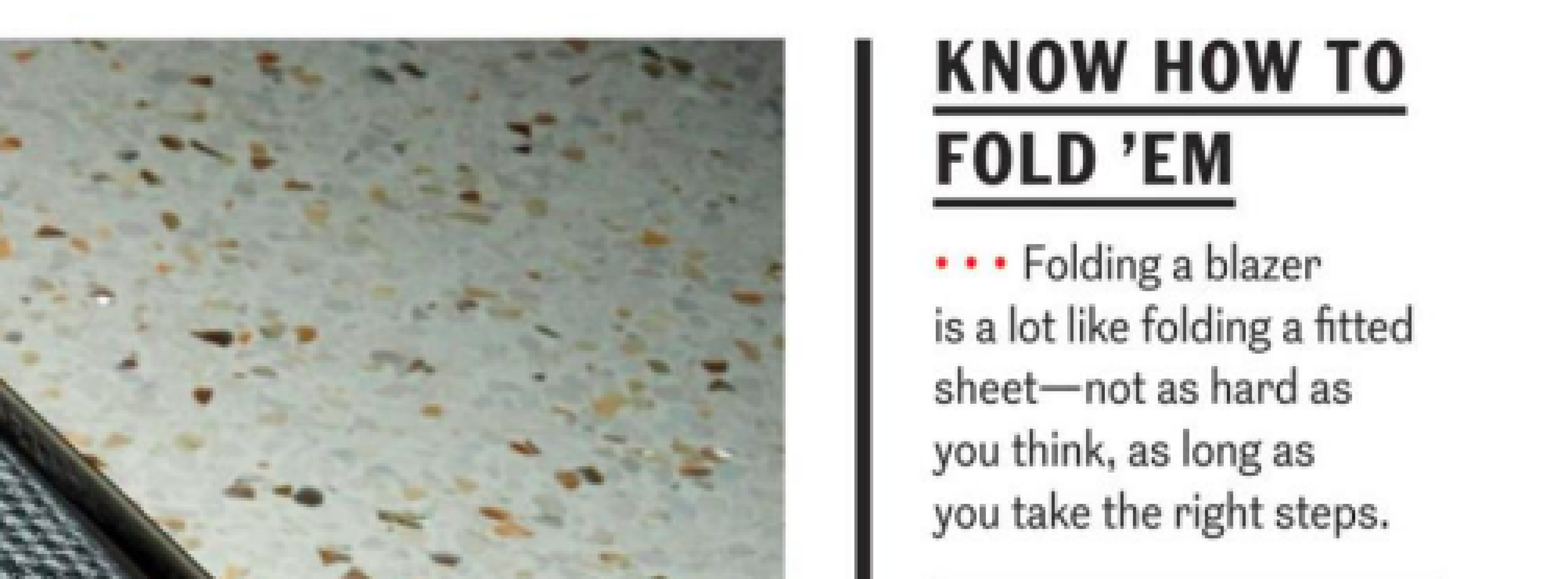 Know How to Fold 'Em | Esquire | NOVEMBER' 19